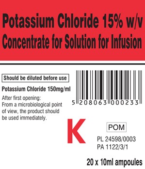Importation of UK-Authorized Potassium Chloride 15% w/v Concentrate for Solution for Infusion ...